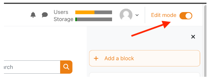 Moodle edit mode button : Hypothesis
