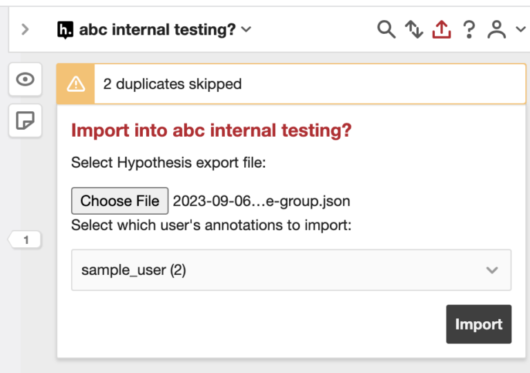 Exporting And Importing Annotations Hypothesis