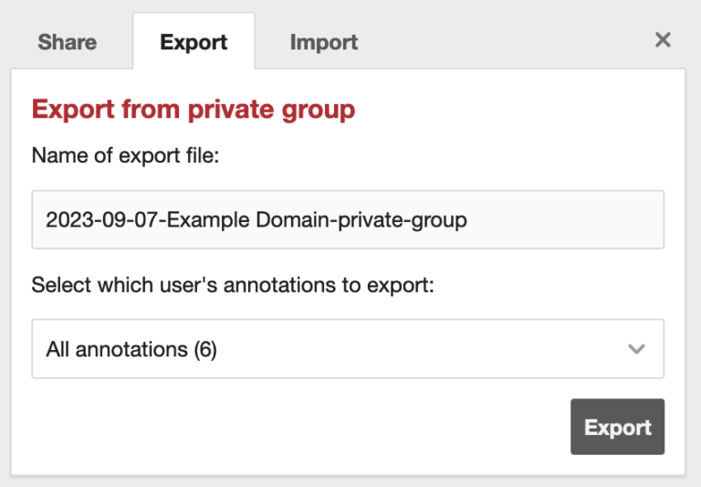 Exporting and Importing Annotations : Hypothesis