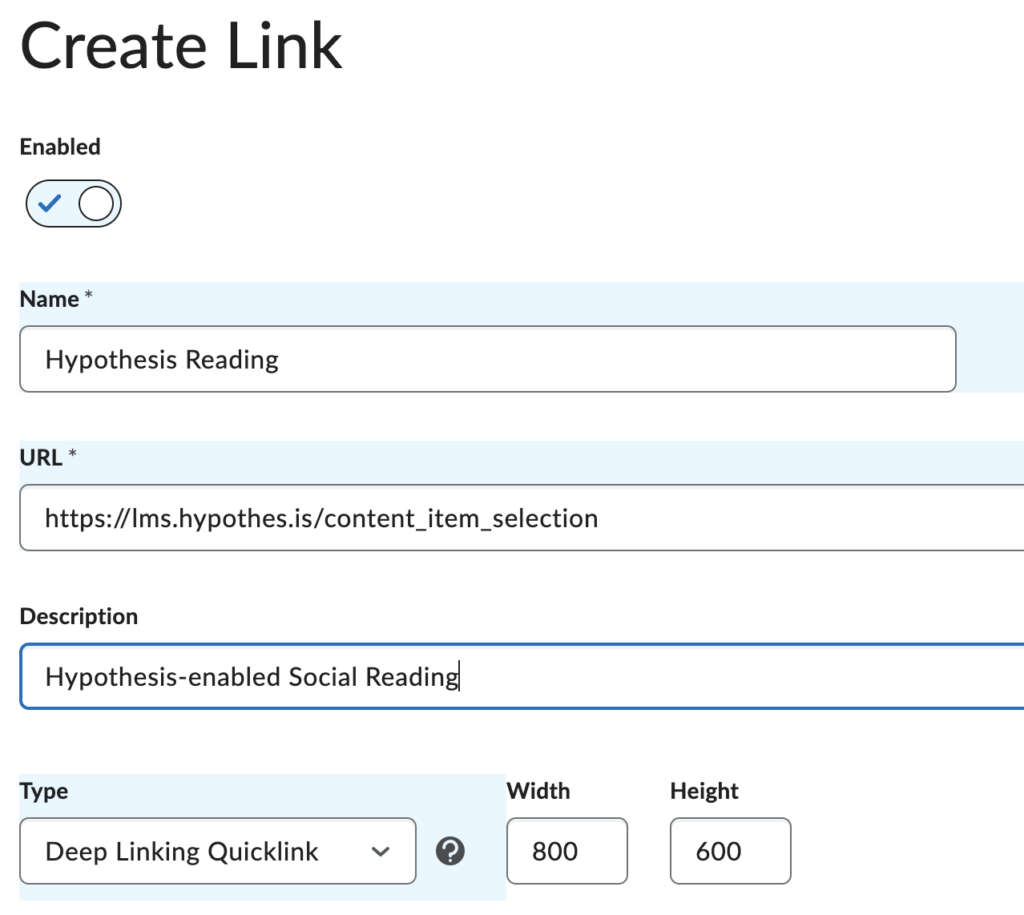 Allowing a Streamlined Method for Creating Hypothesis-enabled Readings in D2L (Worldwide and ...