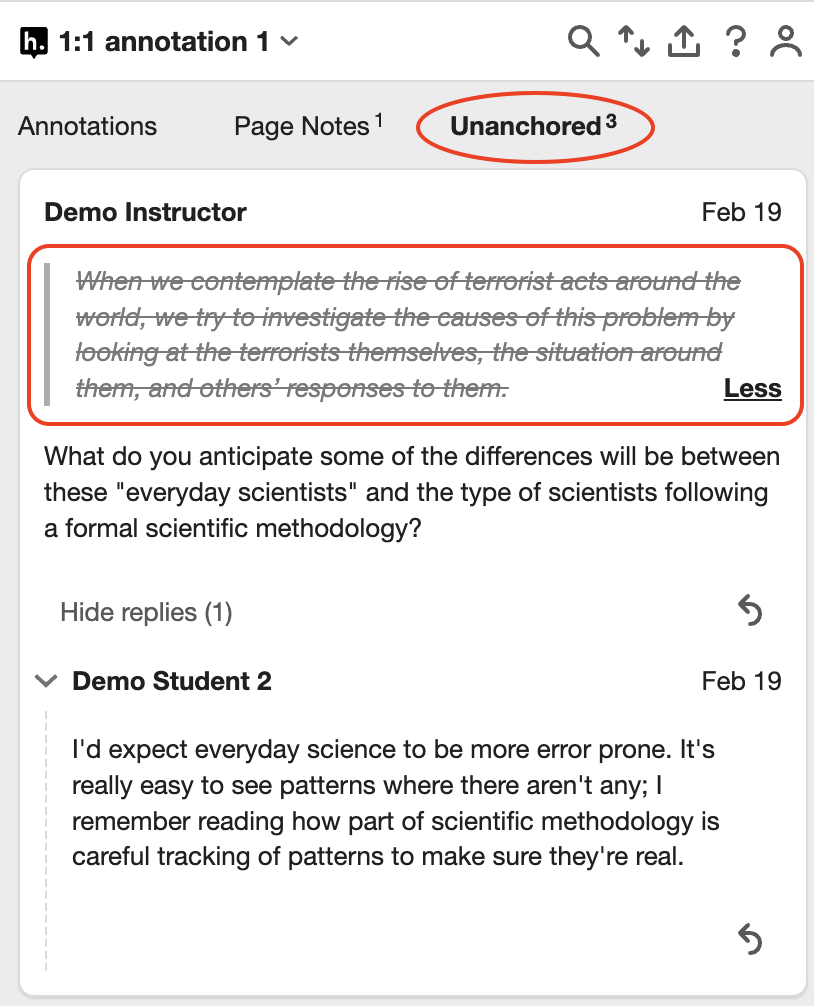 What are Unanchored Annotations? : Hypothesis